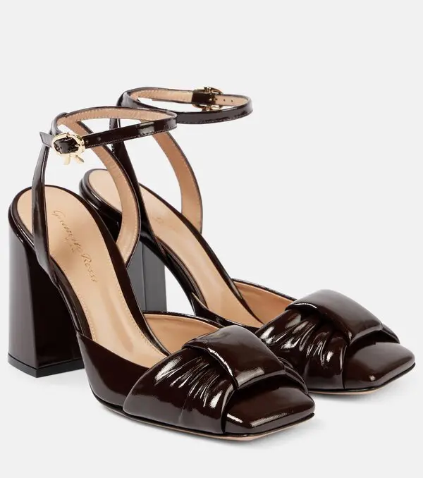GIANVITO ROSSI 90 Patent Leather Sandals - Red