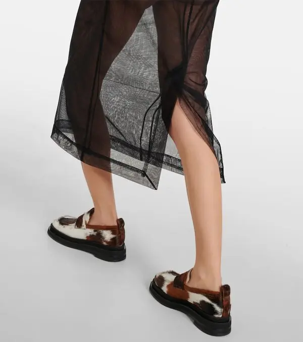 Simone Rocha Sheer Tulle Pencil Skirt - Black