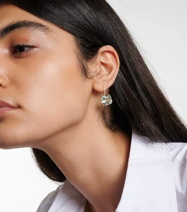 Mateo 14kt Yellow Earrings With Amethyst And Diamonds