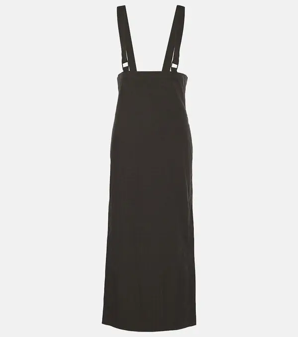 LEMAIRE Cotton-blend Midi Skirt - Black
