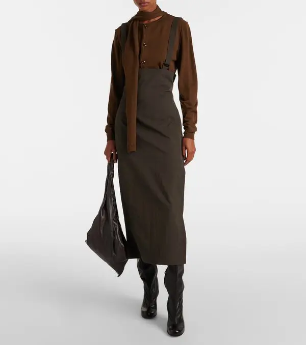 LEMAIRE Cotton-blend Midi Skirt