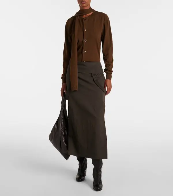 LEMAIRE Cotton-blend Midi Skirt