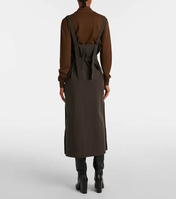 LEMAIRE Cotton-blend Midi Skirt - Black