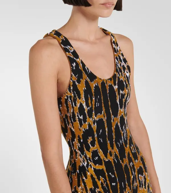 Alaïa Jacquard Midi Dress - Black