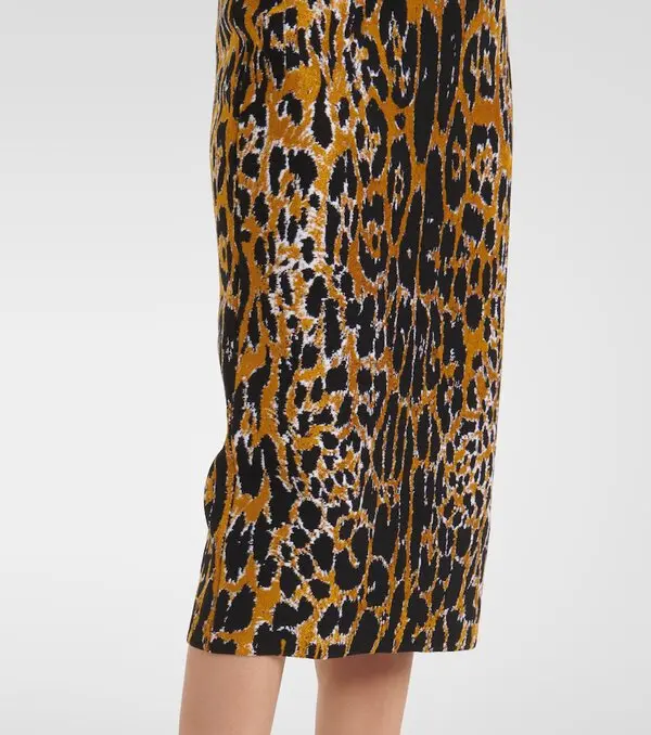Alaïa Jacquard Midi Dress - Black