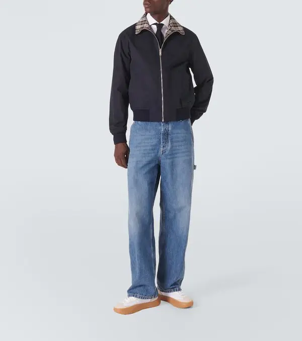 Bottega Veneta Reversible Checked Cotton Blouson - Blue | Editorialist