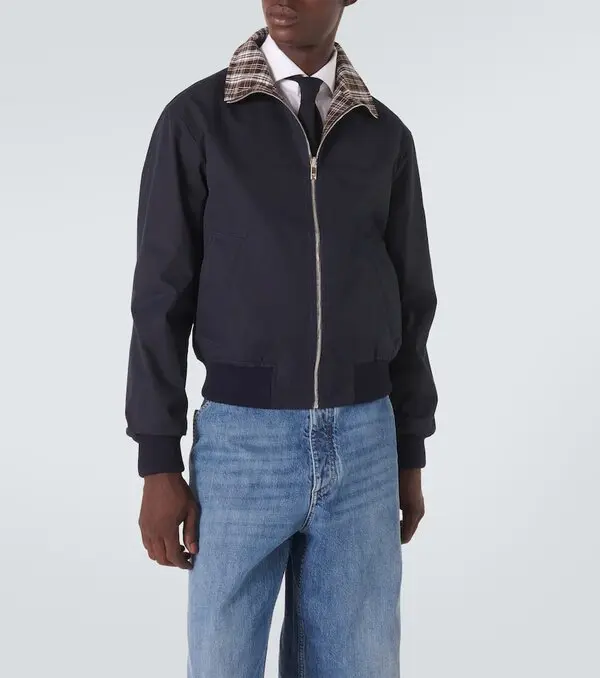 Bottega Veneta Reversible Checked Cotton Blouson - Blue | Editorialist