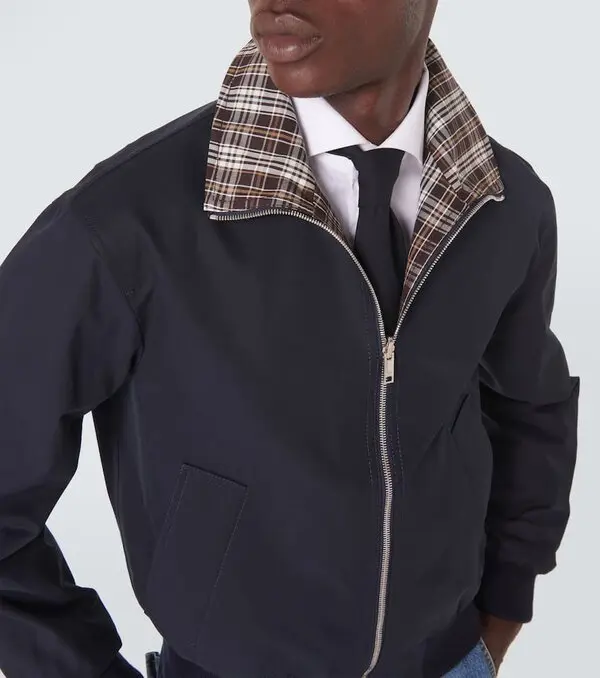 Bottega Veneta Reversible Checked Cotton Blouson - Blue | Editorialist
