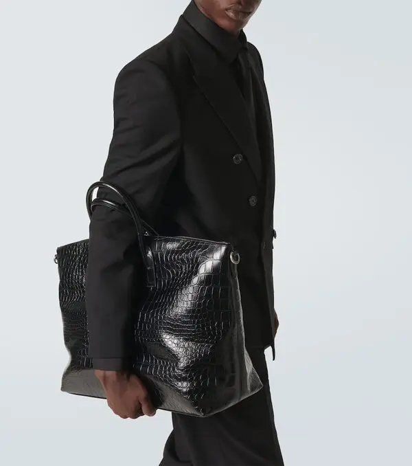 Saint Laurent Croc-effect Leather Tote Bag