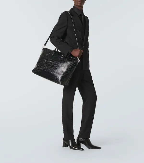 Saint Laurent Croc-effect Leather Tote Bag