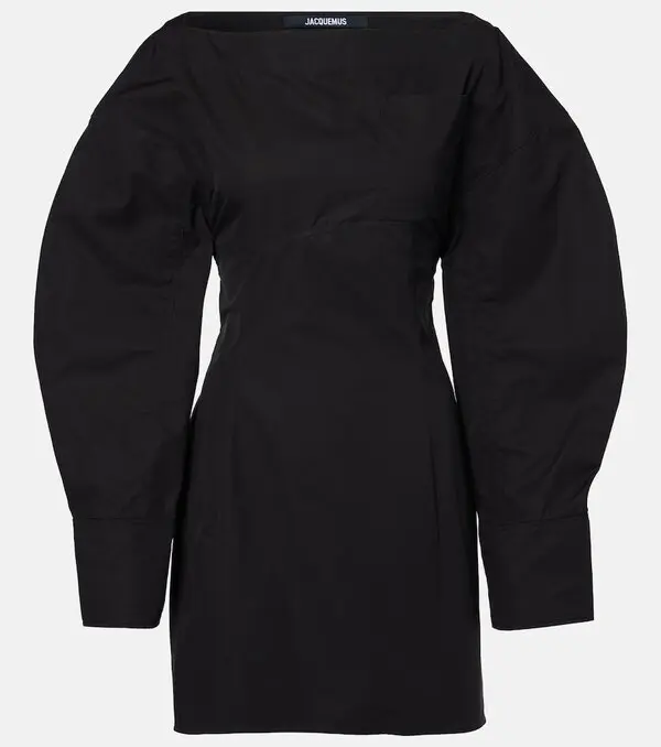 Jacquemus La Robe Chemise Casaco Cotton Mini Dress - Black