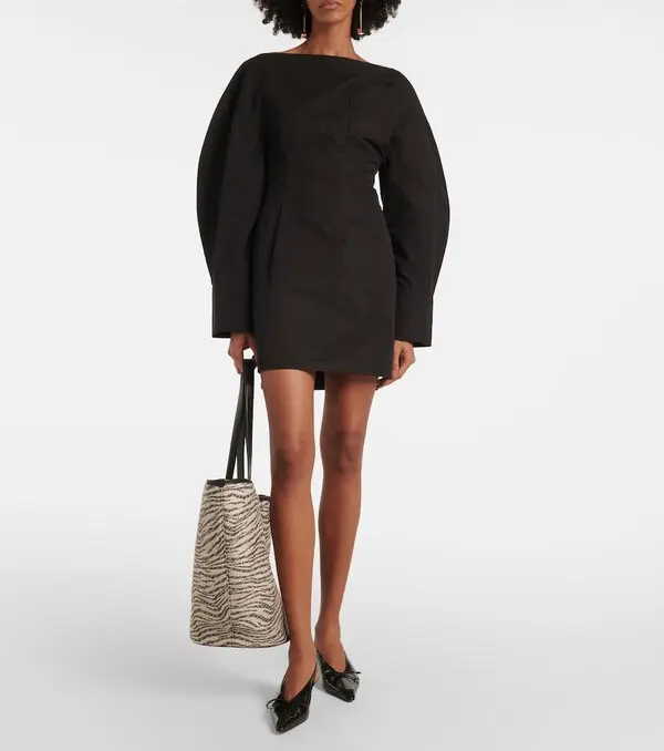 Jacquemus La Robe Chemise Casaco Cotton Mini Dress - Black