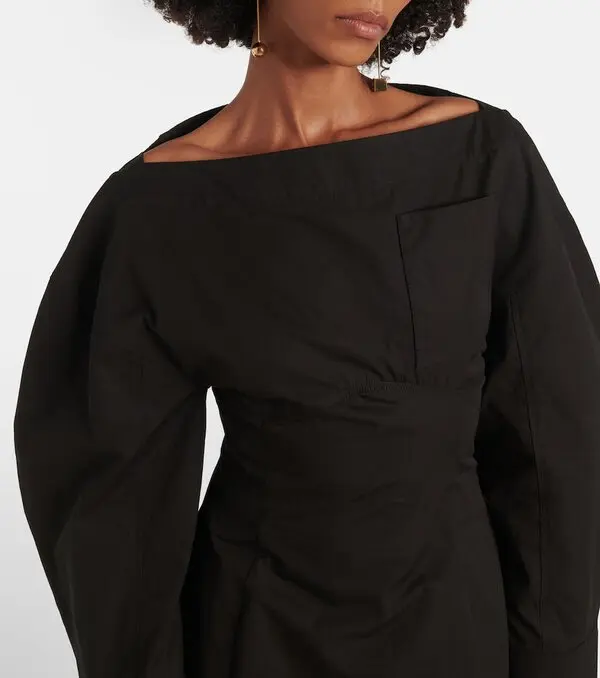 Jacquemus La Robe Chemise Casaco Cotton Mini Dress - Black