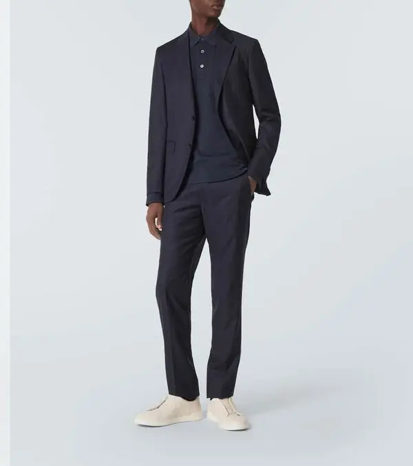 Zegna Cotton Polo Shirt - Blue
