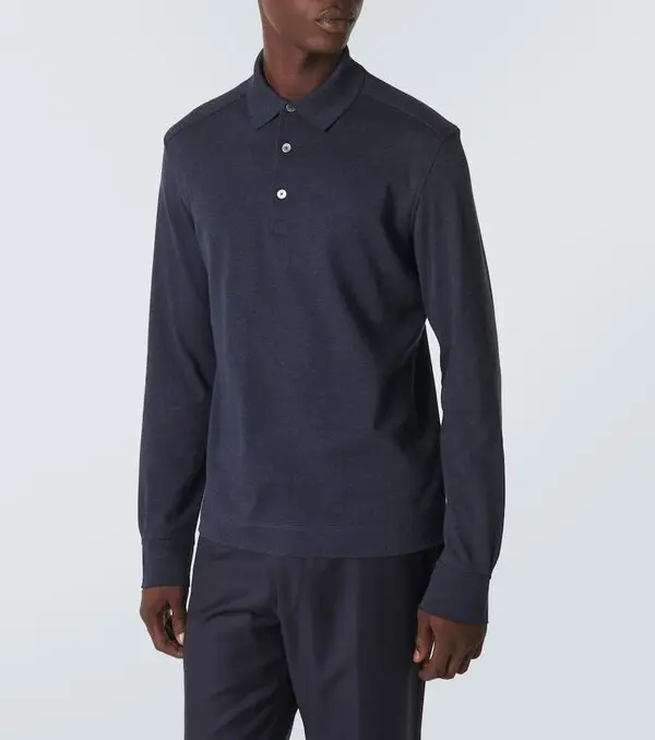 Zegna Cotton Polo Shirt - Blue