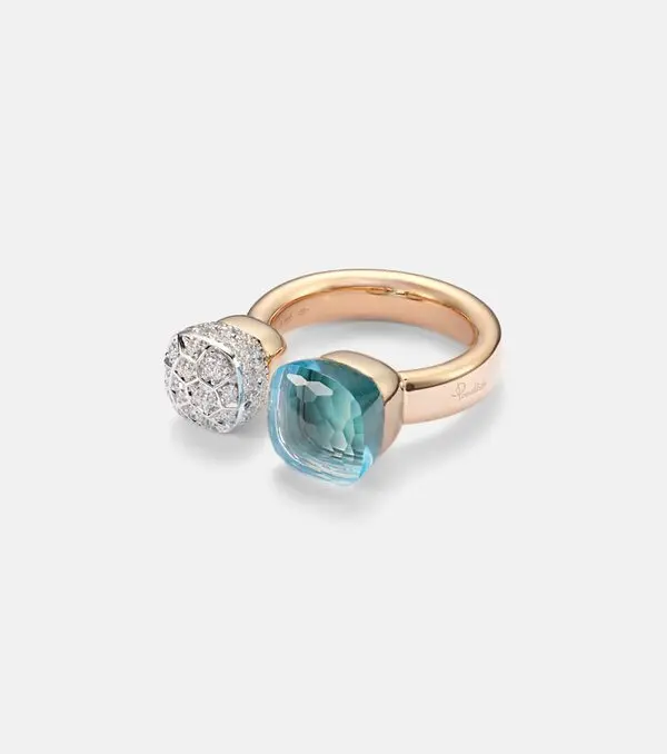 Pomellato Nudo Ring With Topaz And Diamonds - Gold