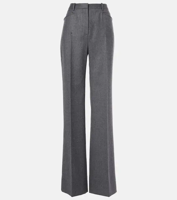 TOM FORD High-rise Bootcut Wool Trousers - Grey