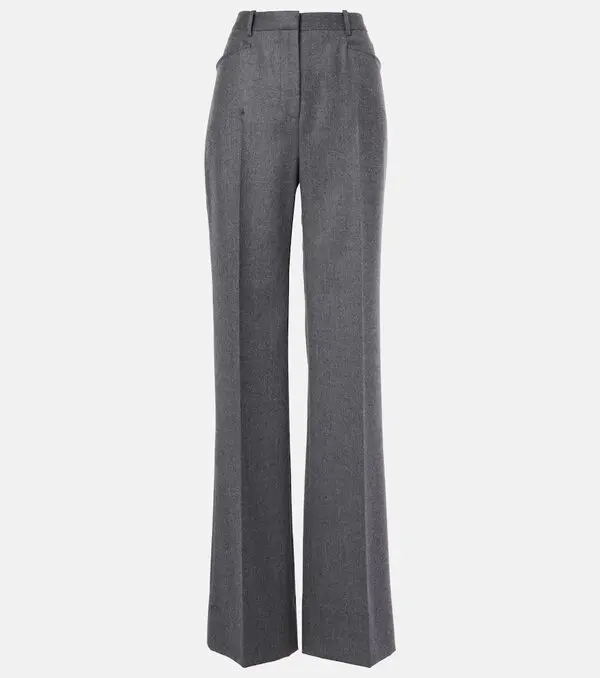 TOM FORD High-rise Bootcut Wool Trousers - Grey