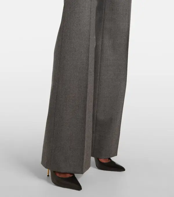 TOM FORD High-rise Bootcut Wool Trousers - Grey