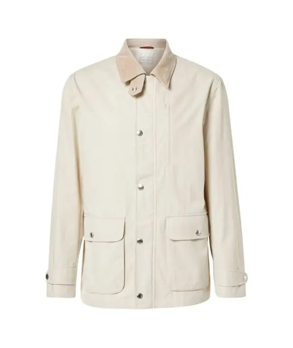 Brunello Cucinelli Corduroy-trimmed Gabardine Field Jacket