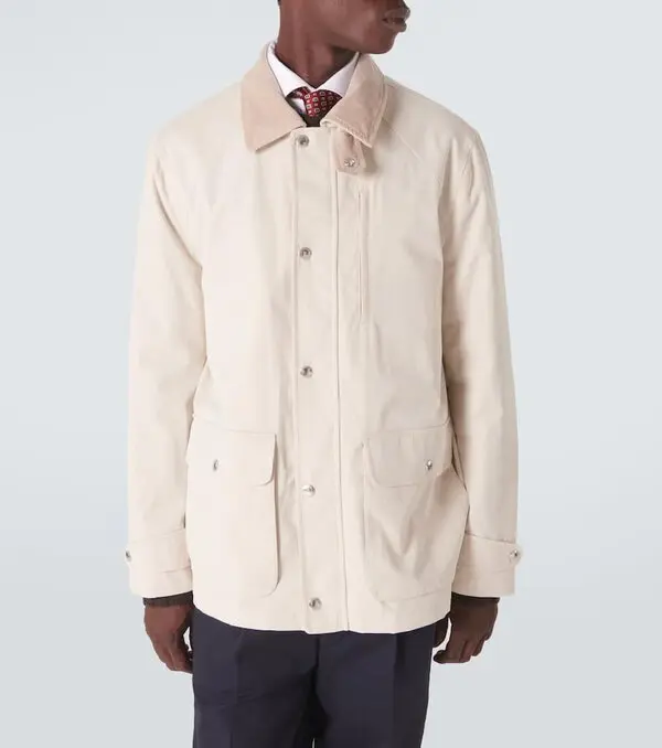Brunello Cucinelli Corduroy-trimmed Gabardine Field Jacket