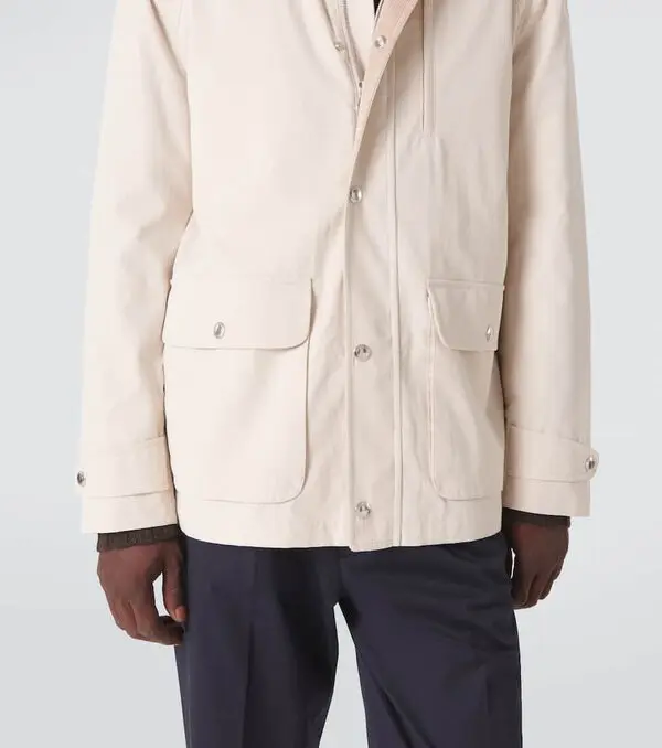 Brunello Cucinelli Corduroy-trimmed Gabardine Field Jacket