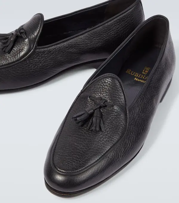 Rubinacci Marphy Leather Loafers - Black