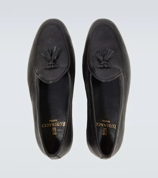 Rubinacci Marphy Leather Loafers - Black