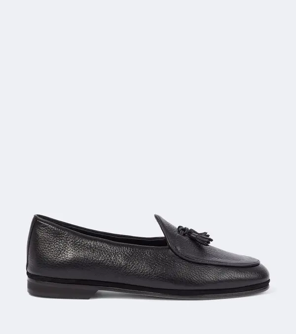 Rubinacci Marphy Leather Loafers - Black