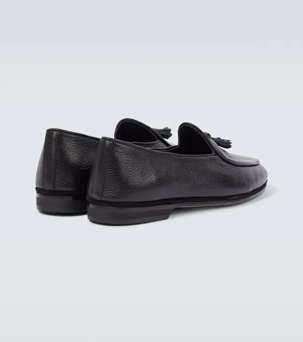 Rubinacci Marphy Leather Loafers - Black