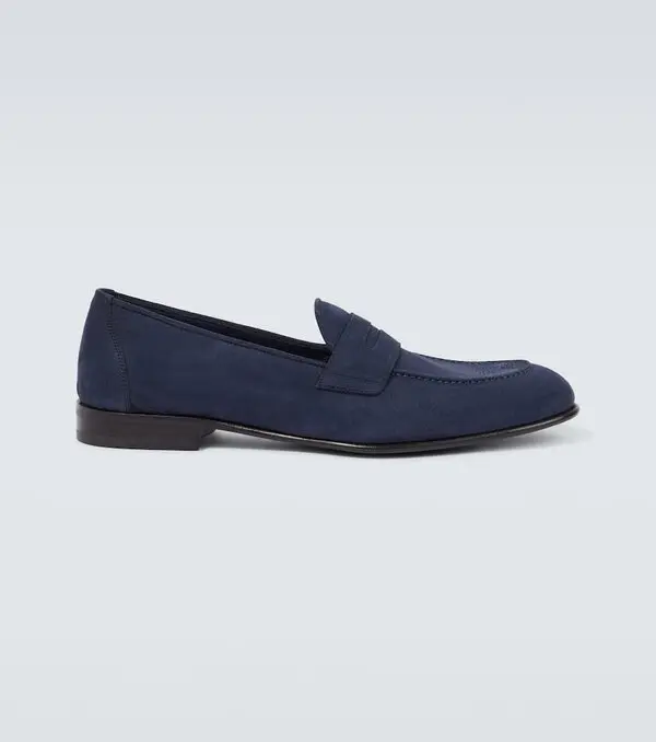 Brioni Appia Leather Penny Loafers - Blue