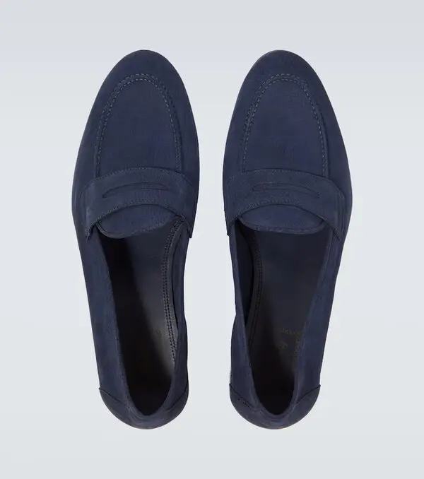 Brioni Appia Leather Penny Loafers - Blue