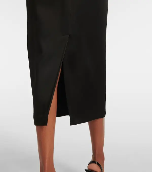 Blumarine Mesh And Satin Midi Dress