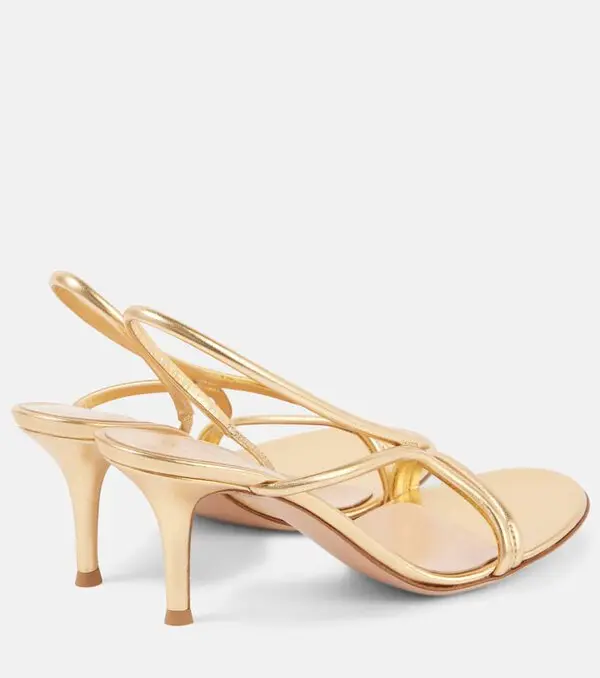 GIANVITO ROSSI Metallic Leather Sandals