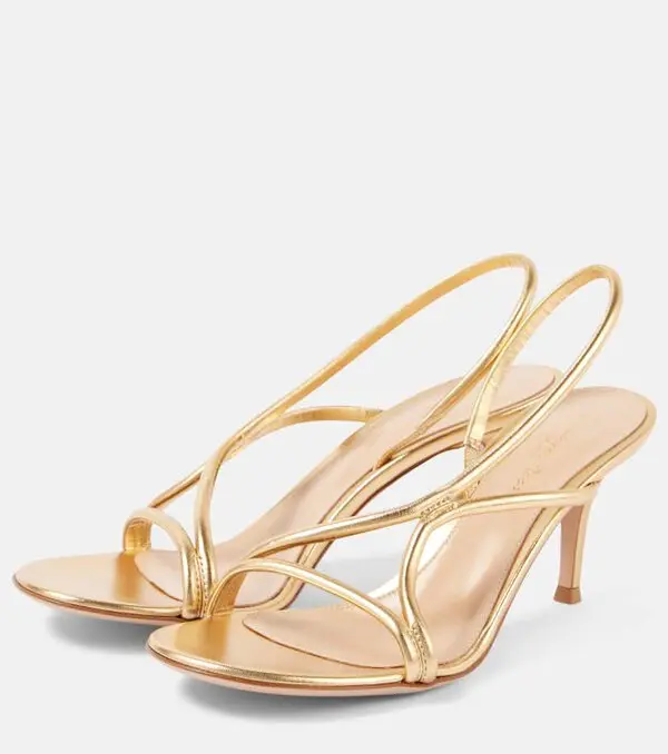 GIANVITO ROSSI Metallic Leather Sandals