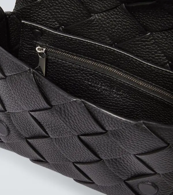 Bottega Veneta Diago Intreccio Leather Crossbody Bag - Black