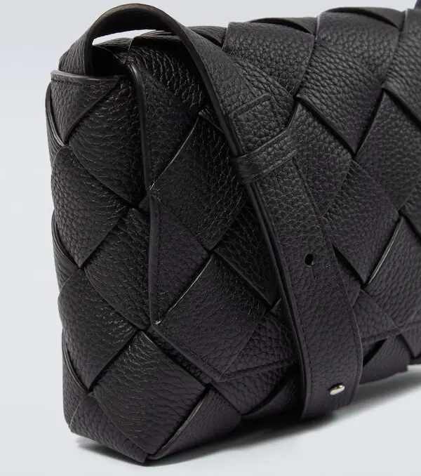 Bottega Veneta Diago Intreccio Leather Crossbody Bag - Black