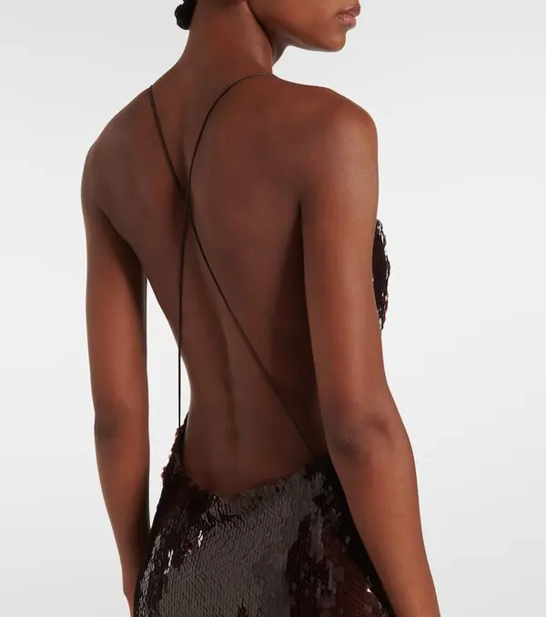 Magda Butrym Sequined Draped Gown - Brown