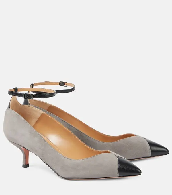 AQUAZZURA Pinot 50 Suede Pumps - Grey