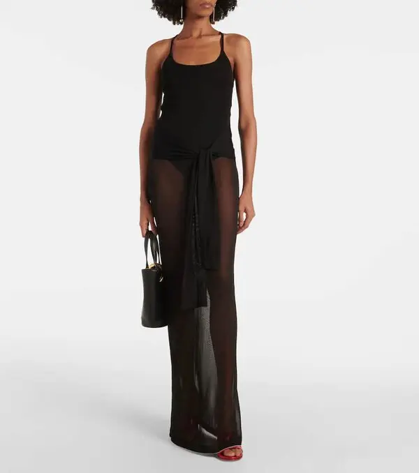 Jacquemus La Robe Maille Nodo Gown - Black