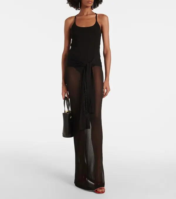 Jacquemus La Robe Maille Nodo Gown - Black