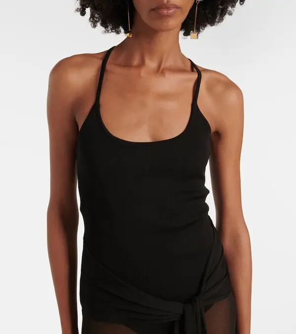 Jacquemus La Robe Maille Nodo Gown - Black