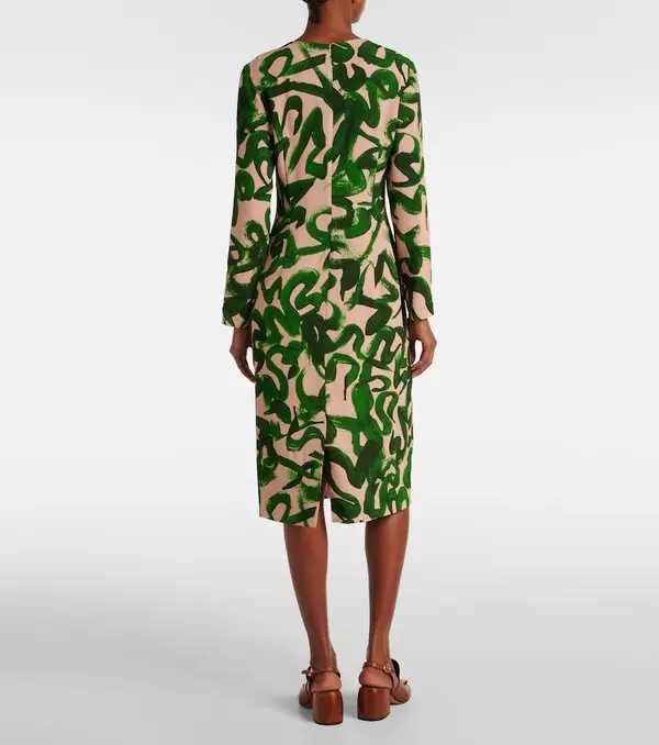 Dries Van Noten Printed Midi Dress - Green