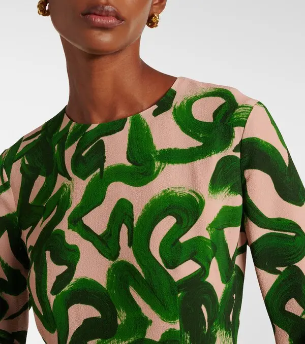 Dries Van Noten Printed Midi Dress - Green