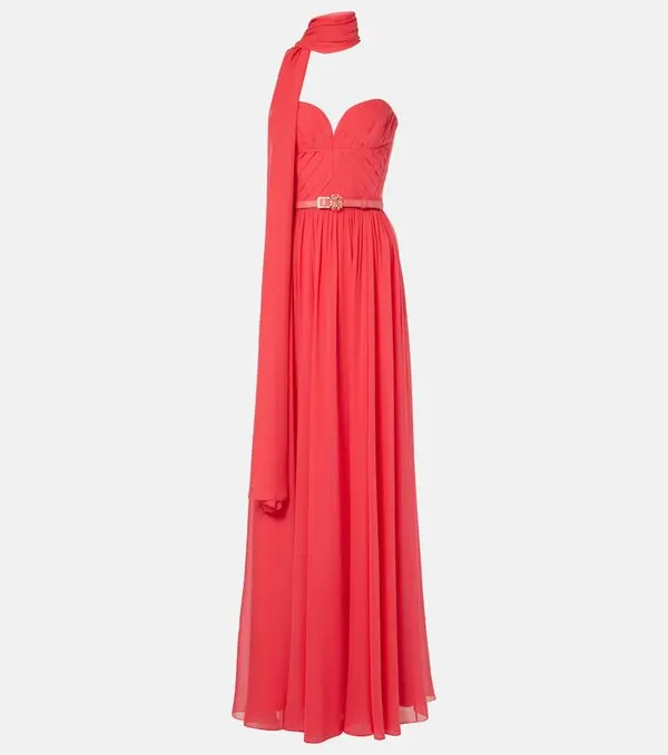 Elie Saab Scarf-detail Gown - Pink