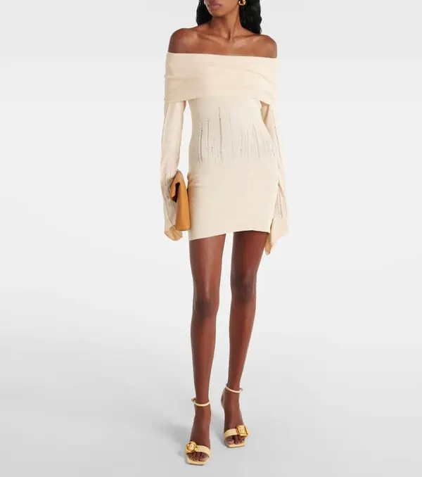AYA MUSE Distressed Silk-blend Minidress