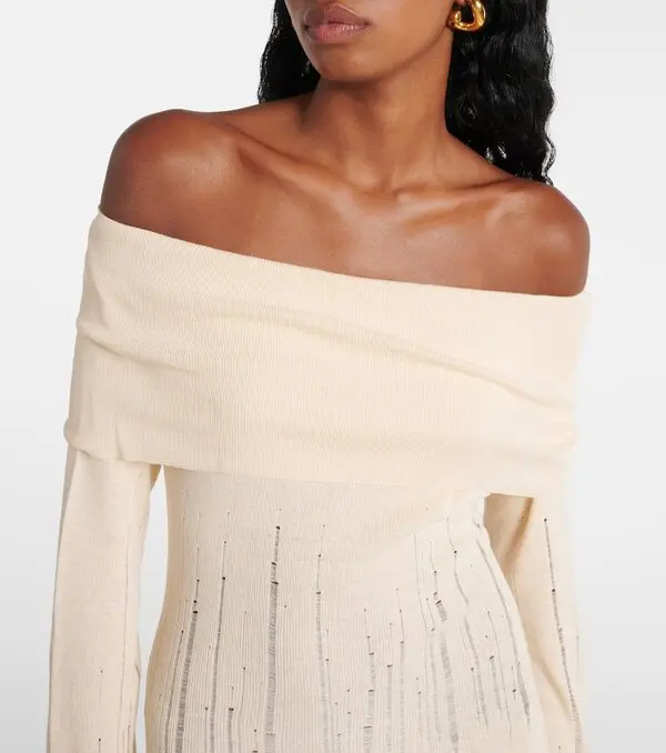 AYA MUSE Distressed Silk-blend Minidress