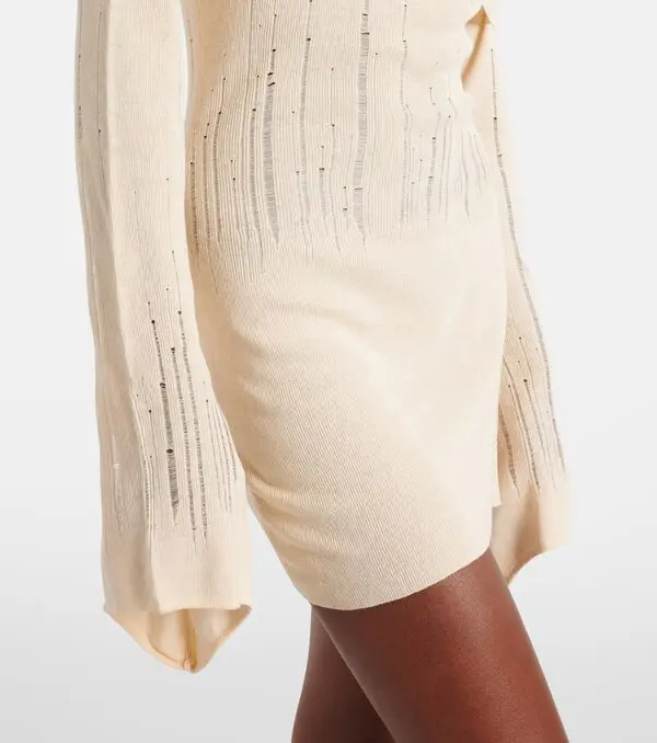 AYA MUSE Distressed Silk-blend Minidress