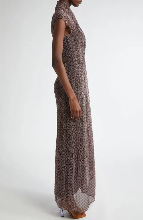 Missoni Lam Lace Sheer Dress In Black And Bronze - 75% Off | Editorialist