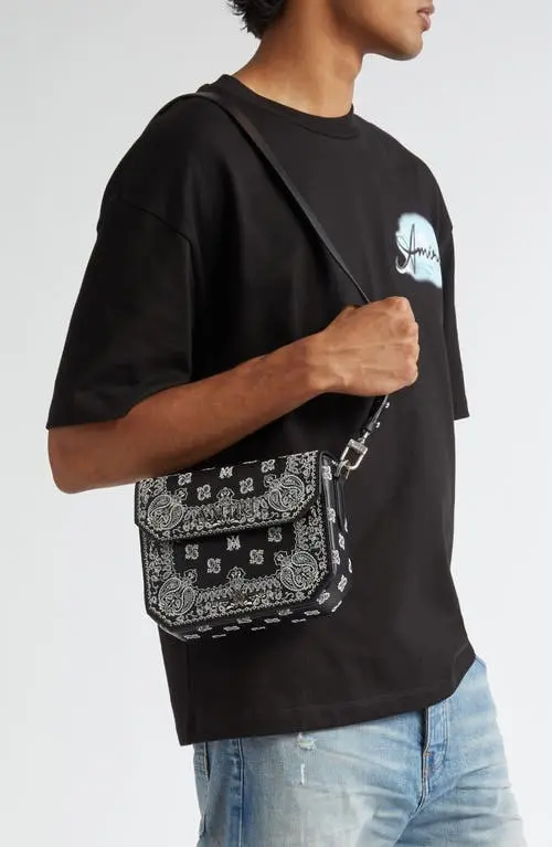 Amiri Monogram Paisley Leather Crossbody Bag